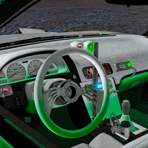 🔮 Junis Motor Future 2 spoke steering wheel・ OBJ File for ・Cults