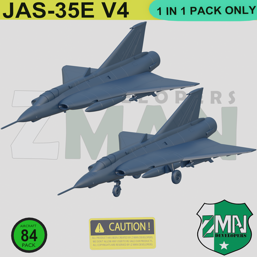 STL file JAS-35 E V4 ️ ・3D print design to download・Cults