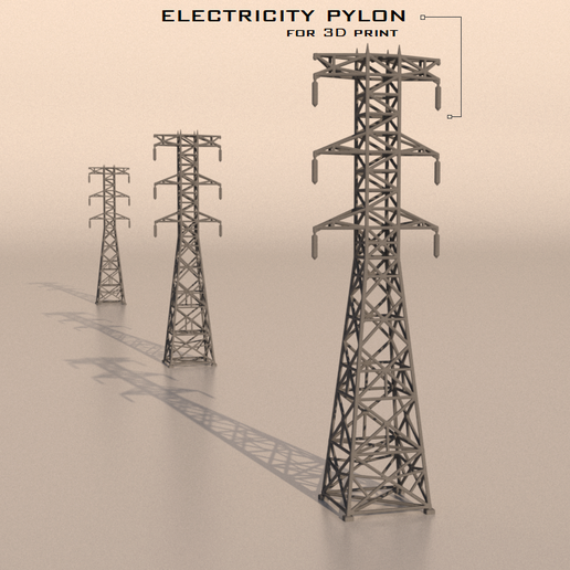 🛢️ electricity pylon・ STL File for 3D printing・Cults