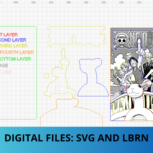 🛥️ One Piece 3D Multilayer Poster - Luffy・ 3D File for 3D printing and ...