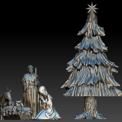 STL file Nativity Crib figures 3D print model HOLY FAMILY STATUE 🎄 (OBJ ...