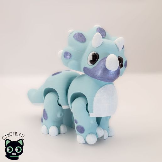 🦖 [FLEXI DINOSAUR] TRICERATOPS SANGO・ 3D File for 3D printing・Cults