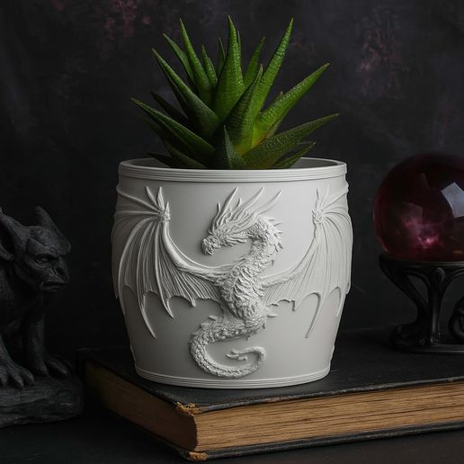 🐉 Dragon Head Plant Pot No Supports – Mythical STL Planter・ STL File ...