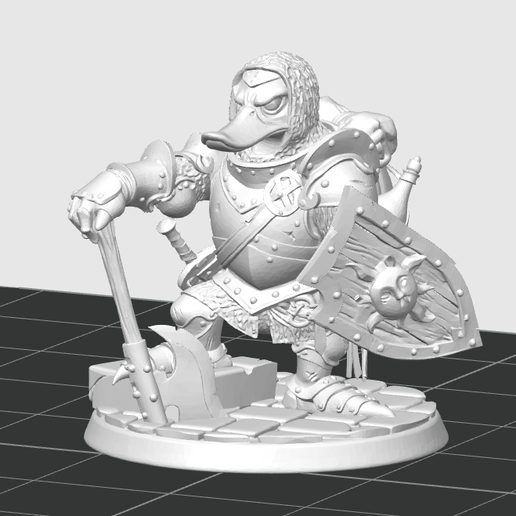 🦆 Armored Duck Warrior – Heroic Fantasy Anthropomorphic Miniature・ STL ...