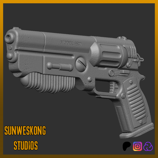 🔫 Colt Model 6520 Fallout Pistol (Maximus' Pistol)・ STL File for 3D ...