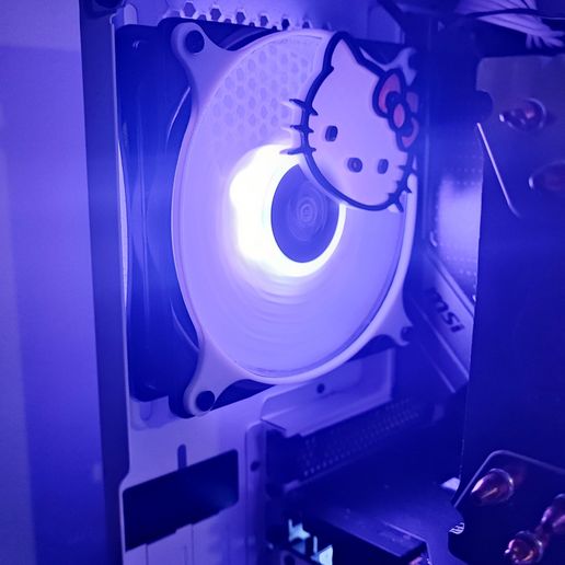 👋 Hello Kitty 120mm Fan Cover・Free STL File for 3D printing・Cults