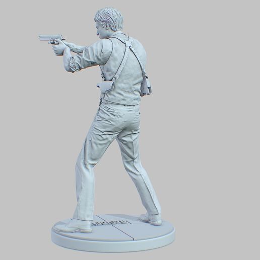 👾 Leon S. Kennedy Noir - RE2 Remake Aiming Pose 3D Printable Statue ...