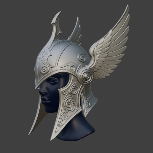Winged Valkyrie Rider Helmet・ STL File for 3D printing・Cults