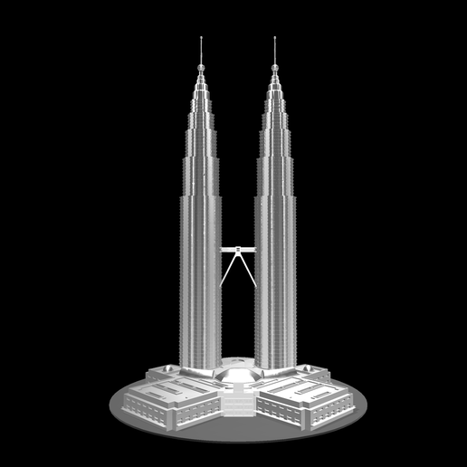 🏗️ PETRONAS TOWERS - SCALE 1:200・ STL File for ・Cults