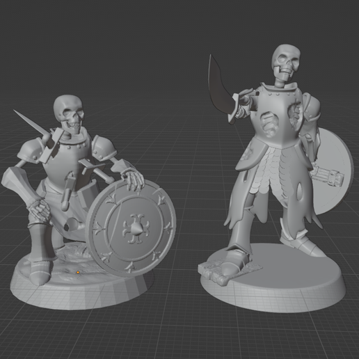 ⚔ 28mm Wargame Skeletons - Sample Duo・Free 3D File for 3D printing・Cults
