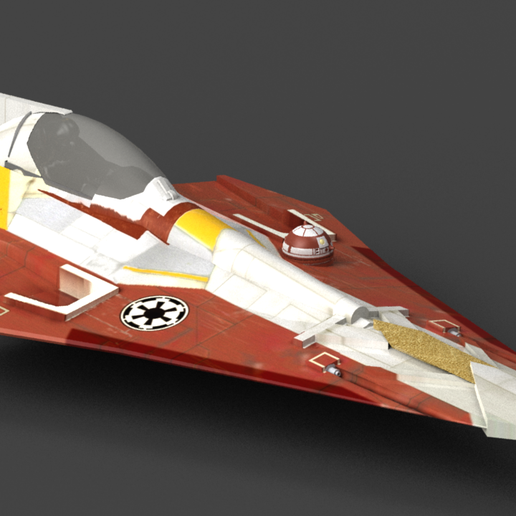 💍 Jedi Jet Fighter with Hyper ring・Free STL File for 3D printing・Cults