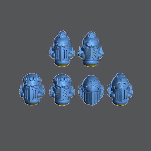 Free STL file Dark Crusader Helmets 🛰 ・3D printer design to download・Cults