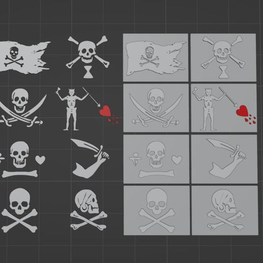 🏴‍☠️ Pirate Flags・ STL File for 3D printing・Cults