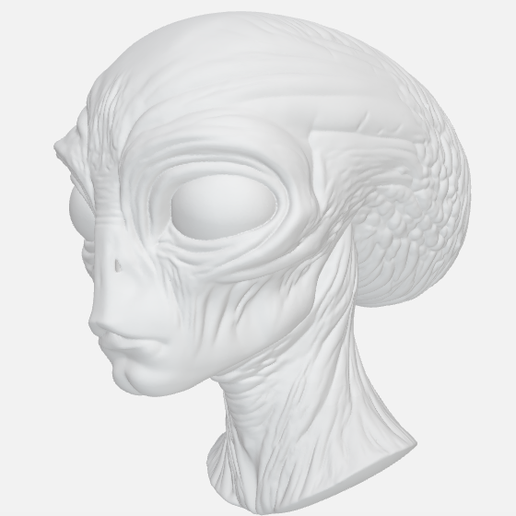 👽 Grey alien bust F - OBJ file with extra color profile for BambuLab ...