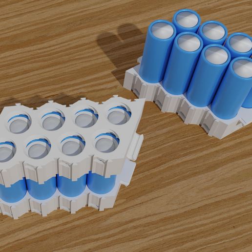 🔌 Omnicell 8 Cell Weldless Kit for 21700・ STL File for 3D printing・Cults