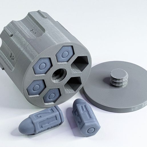 🎲 Bullet Dice and Pistol Cylinder Holder・ 3D File for 3D printing・Cults