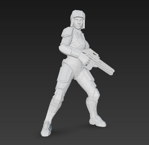 🛰 3D Printable Space Commando: Female Warrior Figure – Icon of Future ...
