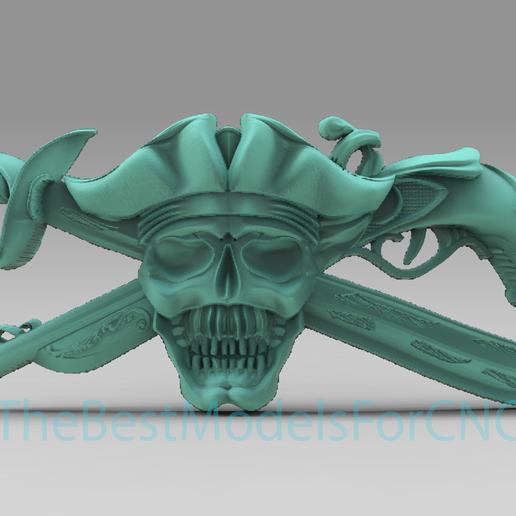 Fichier 3D Modèle 3D Fichier STL pour CNC Router Laser & 3D Printer Pirate simple avec pistolet ...