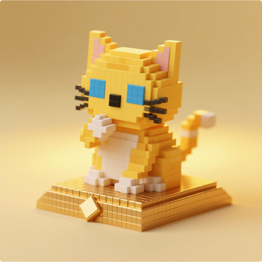 🐱 Pixel Cat・ STL File for 3D printing・Cults