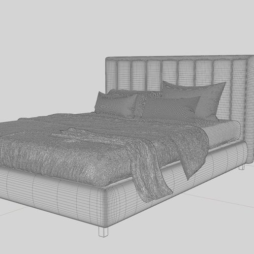 🛏️ Modern Bed 3D model・ OBJ File for 3D printing・Cults
