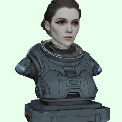 Free STL file Sci-Fi Female Pilot Bust ♀️ (OBJ and 3MF)・3D printer ...