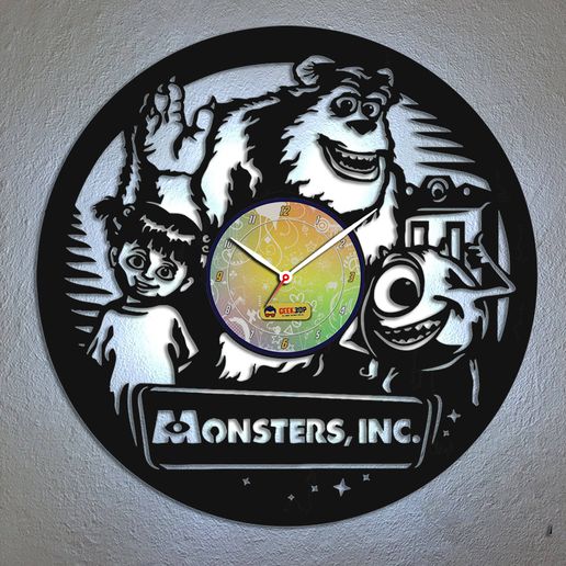 arquivo STL Monsters, inc - wall clock 🕰️ ・Modelo para download e ...