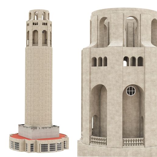 STL file Coit San Francisco Tower 🗽 (OBJ)・3D printable model to ...