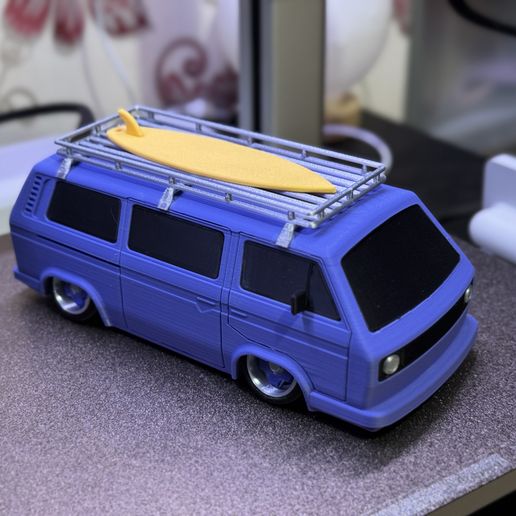 3D print VW T3 BUS (slammed, stanced wheels) • made with Bambu lab A1・Cults