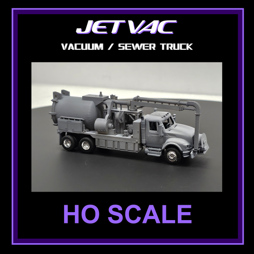 🚚 JET VAC VACUUM/SEWER TRUCK HO SCALE・ STL File for 3D printing・Cults