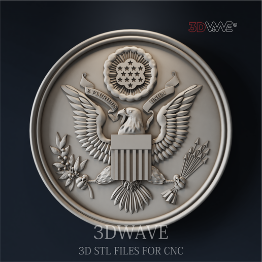 🇺🇸 USA seal 3d stl file for CNC・ STL File for CNC machining - Laser ...