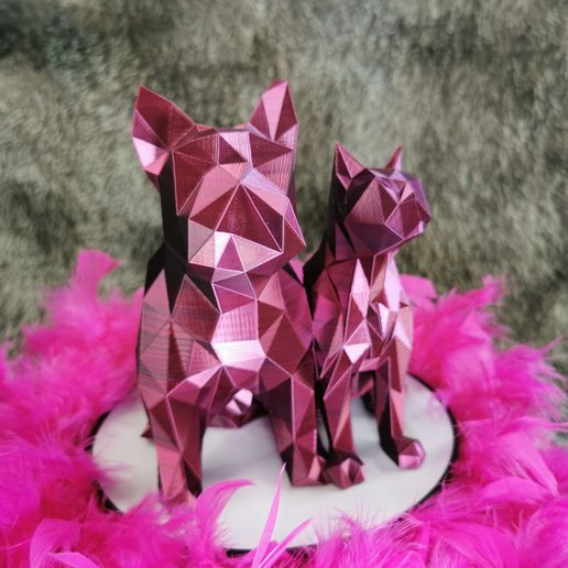 Free STL file dog cat low poly 🐕 (GCODE)・Object to download and to 3D ...