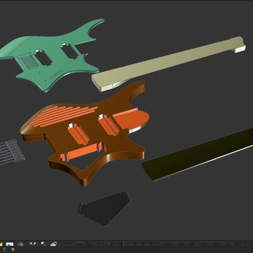 🎸 STRANDBERG BODEN 7 STRINGS・ STL File for 3D printing and CNC ...