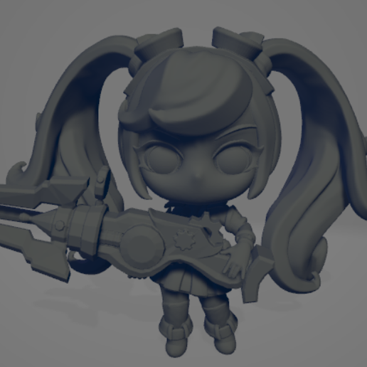 OBJ file Figure inspired by Layla, the commander from the game Mobile ...
