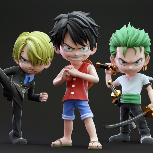 🎨 One Piece Trio Fan art・ 3D File for 3D printing・Cults