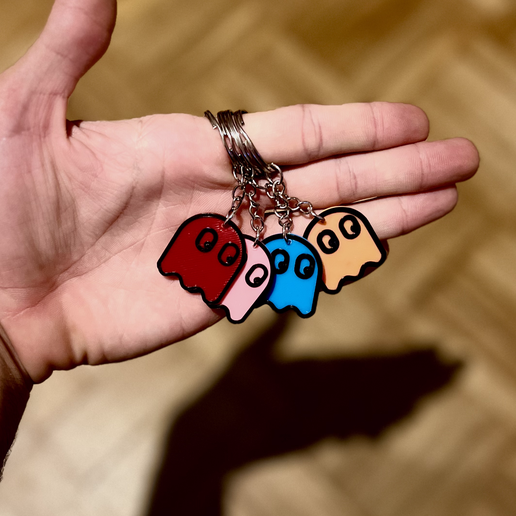 3D file Keychain Pacman ghosts // Pac-man ghosts keychain 🗝️ ・3D ...
