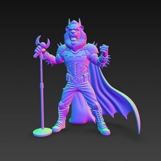 🦁 Lionhearted Dark Knight Rocker Batman Concept 3D Printed Statue・ STL ...