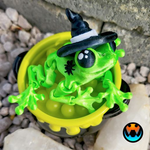 🧙‍♀️ Witch Frog, Halloween Styled Frog, Frogs with Hats, Print in Place ...