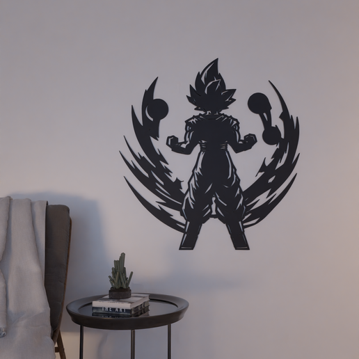🐉 WALL DECORATION DRAGON BALL Z GOKU 2D WALL ART・ STL File for 3D ...