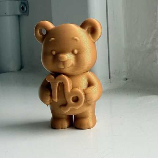 🧸 Teddy Bear Zodiac Keychain - Capricorn・Free STL File for 3D printing ...