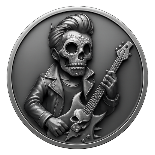 💀 Sugar Skull rocker dude coin token wall art・ STL File for 3D printing ...