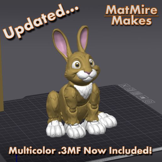 🐇 Bunny Rabbit articulated figure, print-in-place, cute-flexi・ 3D File ...