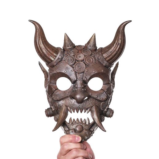 🖨️ Steampunk Oni Mask demon・ 3D File for 3D printing・Cults
