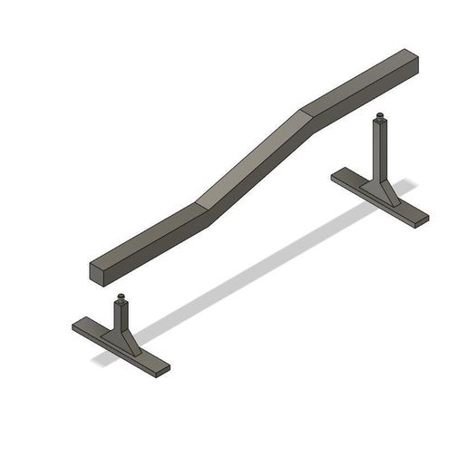 🎲 Fingerboard Kinked Rail・ STL File for ・Cults