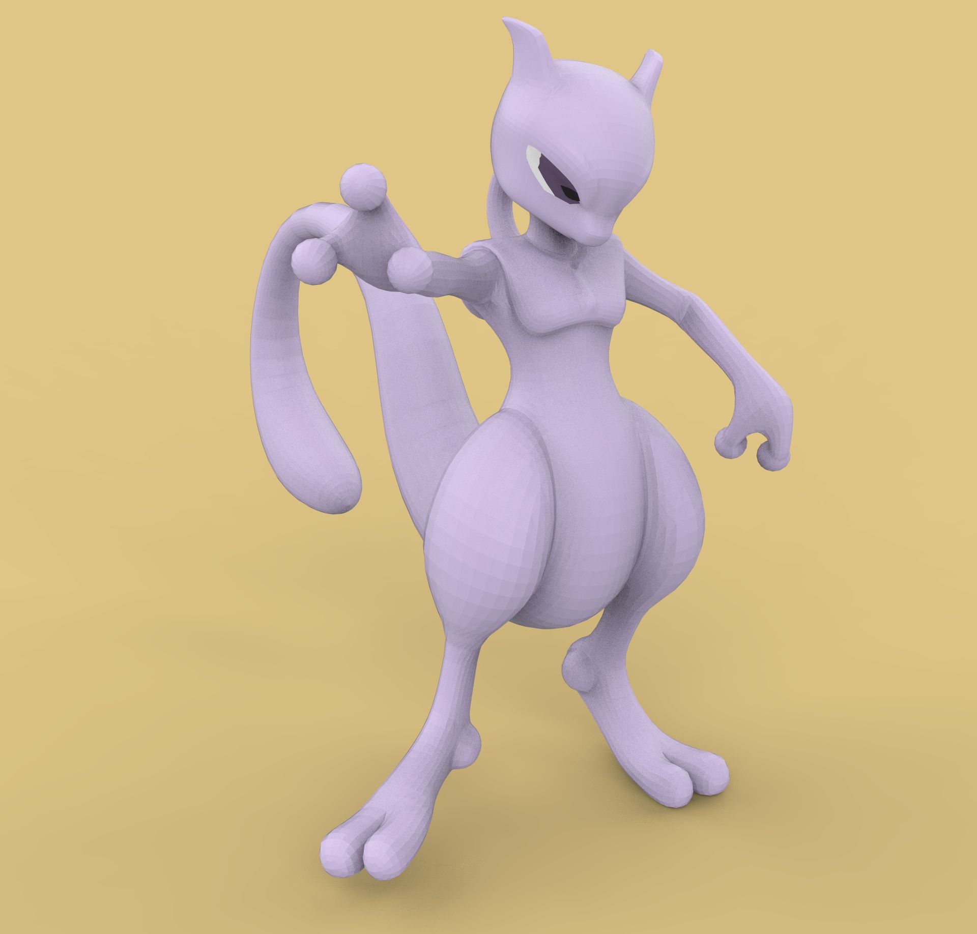 STL file Mewtu pokemon・3D printer model to download・Cults