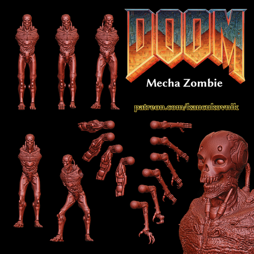 🧟 Doom - Mecha Zombie (Eternal)・Free STL File for ・Cults