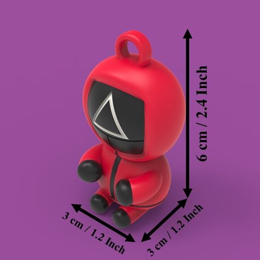 STL file Squid Game Guard Keychain – Triangle Mask 🦑 ・3D printing ...