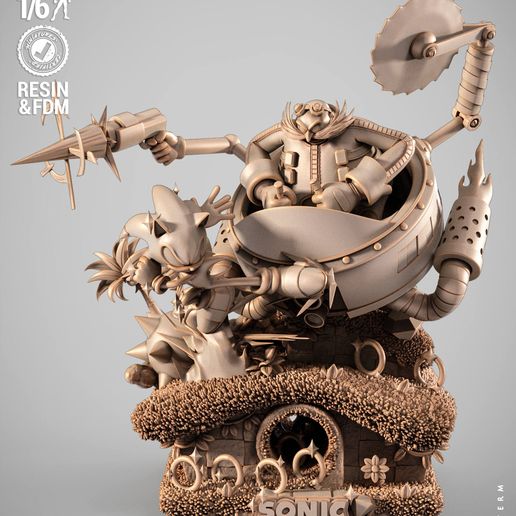 🗿 WICKED VIDEO GAMES SONIC DIORAMA SCULPTURE: TESTED AND READY FOR 3D ...