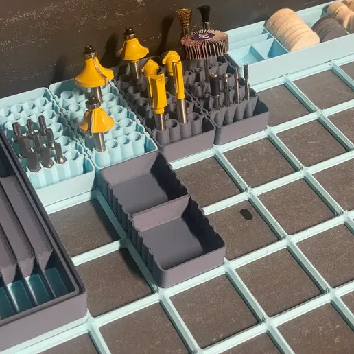 🤏 Modular Gridfinity storage for hex bits, 1/8, 1/4, 8mm bits, or small ...