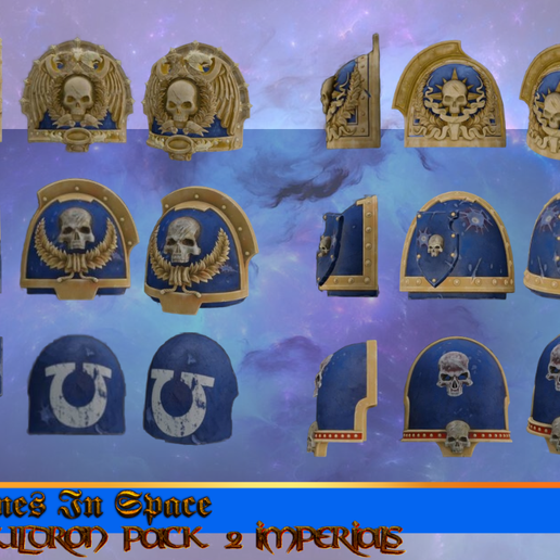 🤖 Imperial Marine Pauldron Pack・ STL File for 3D printing・Cults