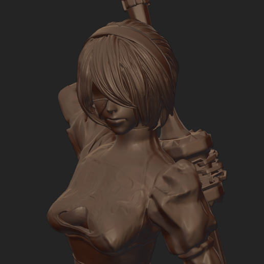 🤖 2B statue・ STL File for 3D printing・Cults